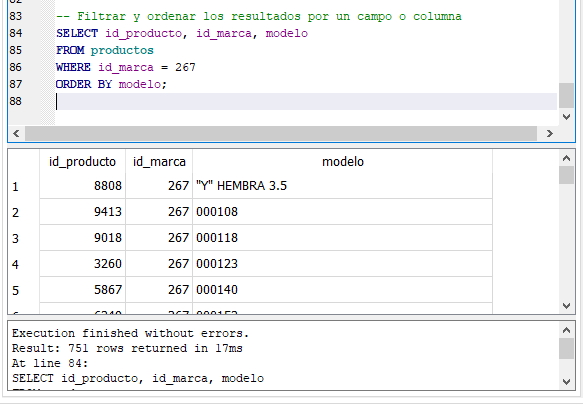 Sql Básico Cómo Ordenar Los Resultados De Una Consulta Scyasig