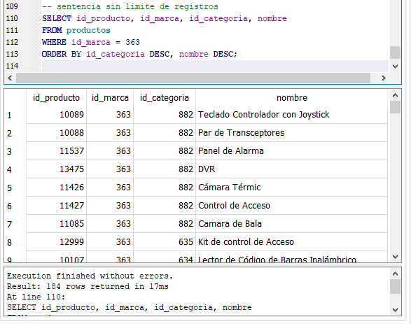SQL básico. Cómo limitar el número de filas a regresar en una consulta. – SCyASIG