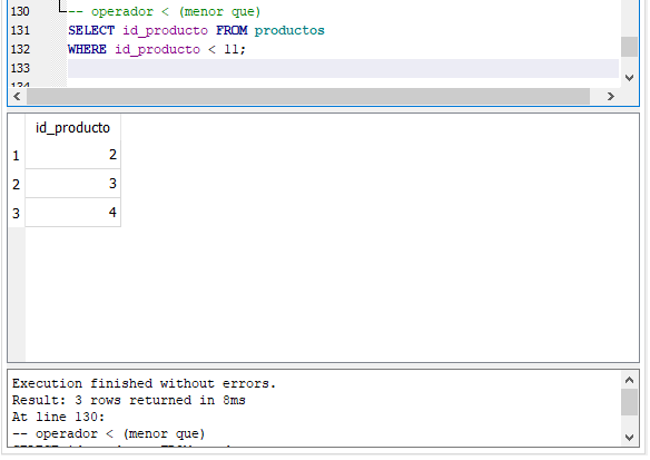 SQL básico. Operadores en la cláusula Where. – SCyASIG
