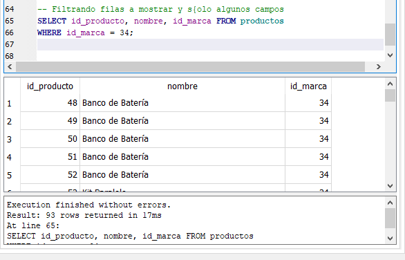 SQL básico. Consultar los datos de una tabla. – SCyASIG