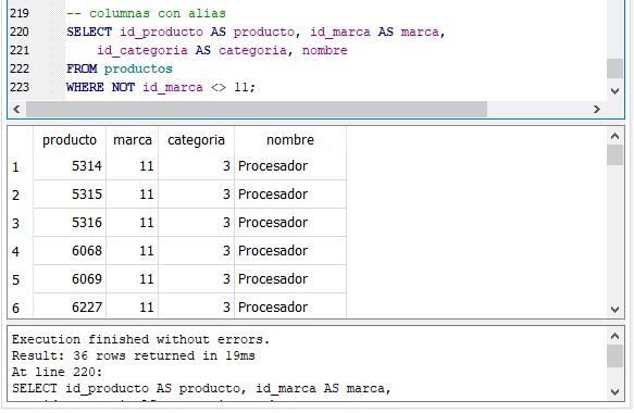 SQL básico. Funciones sobre cadenas de texto. – SCyASIG