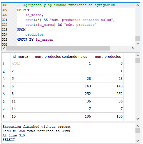 SQL básico. Agrupando datos. – SCyASIG