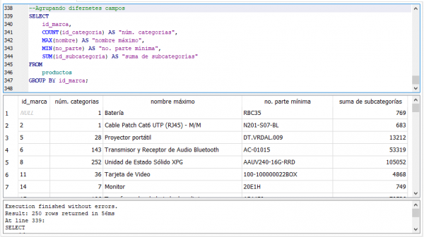 SQL básico. Agrupando datos. – SCyASIG