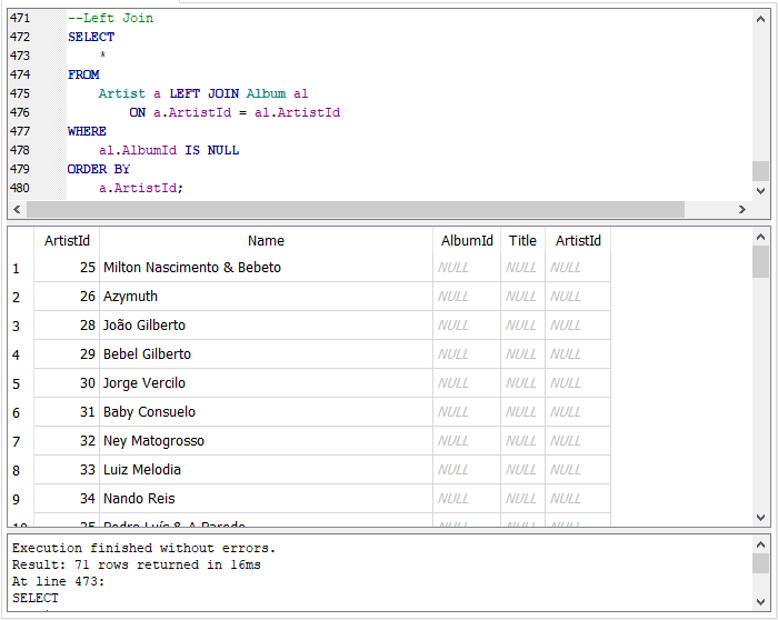 SQL Básico. Consultando varias tablas: Left Join. – SCyASIG